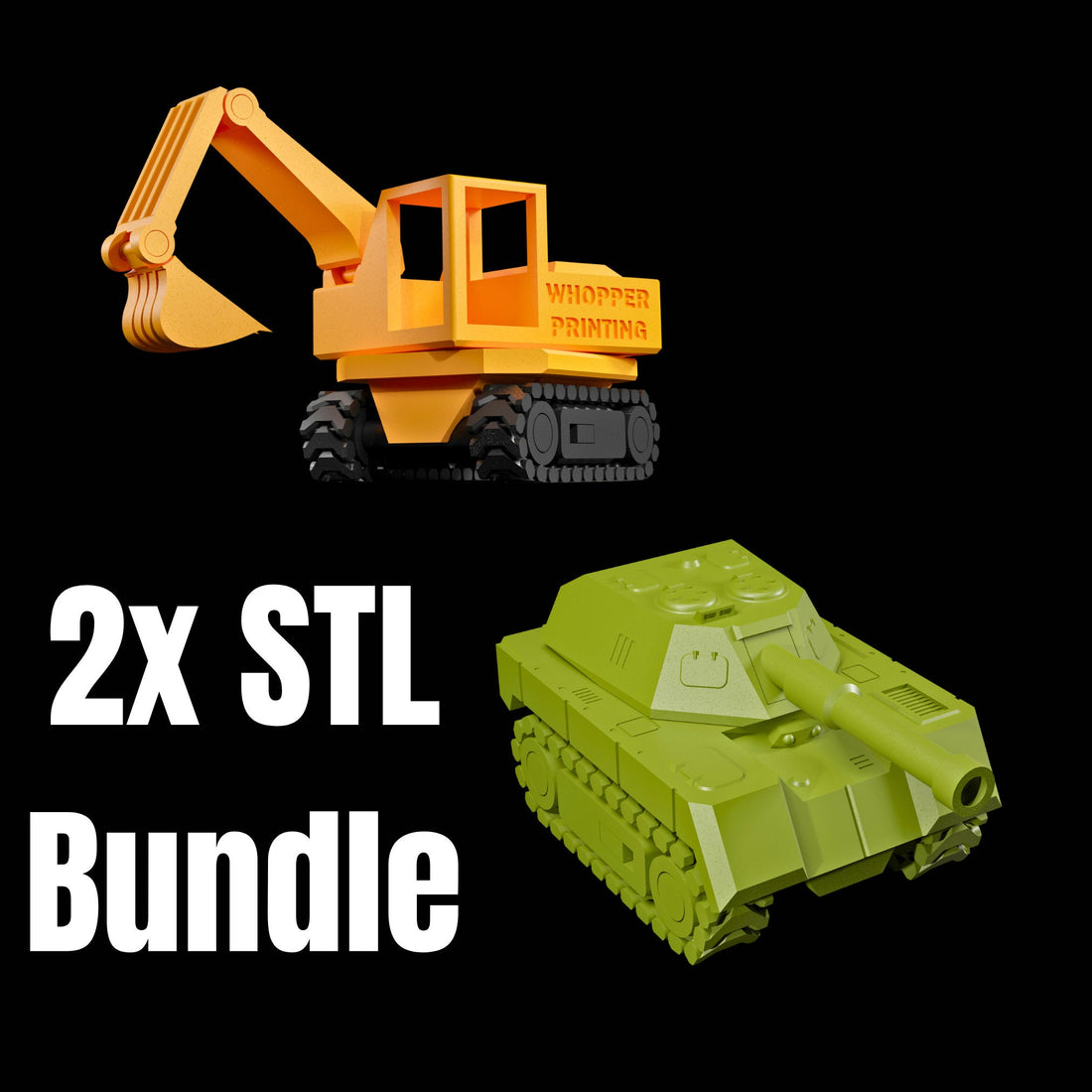 Modular Print-In-Place 2x Files - Includes Tank & Excavator – Whopper ...